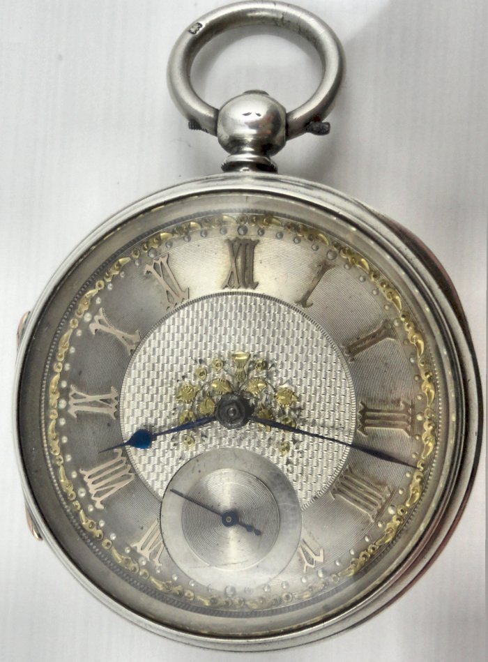 Antique silver fusee pocket watch with silver dial Adam Burdess ...