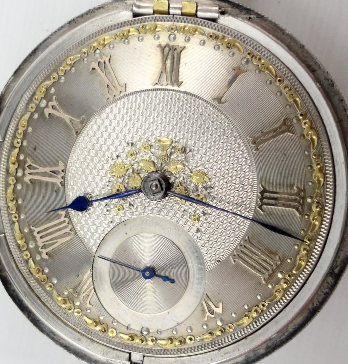 Antique silver fusee pocket watch with silver dial Adam Burdess ...
