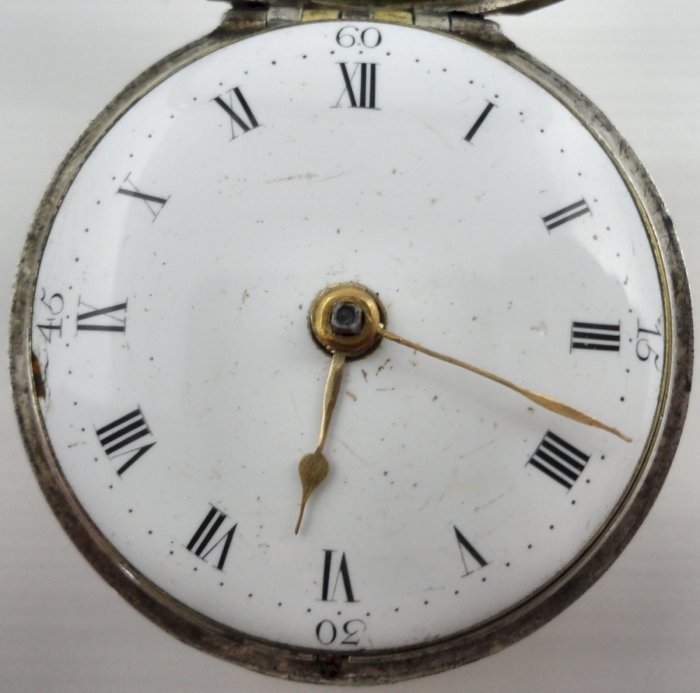 Small antique silver Pair Cased Verge Pocket Watch J Whitehurst Derby ...