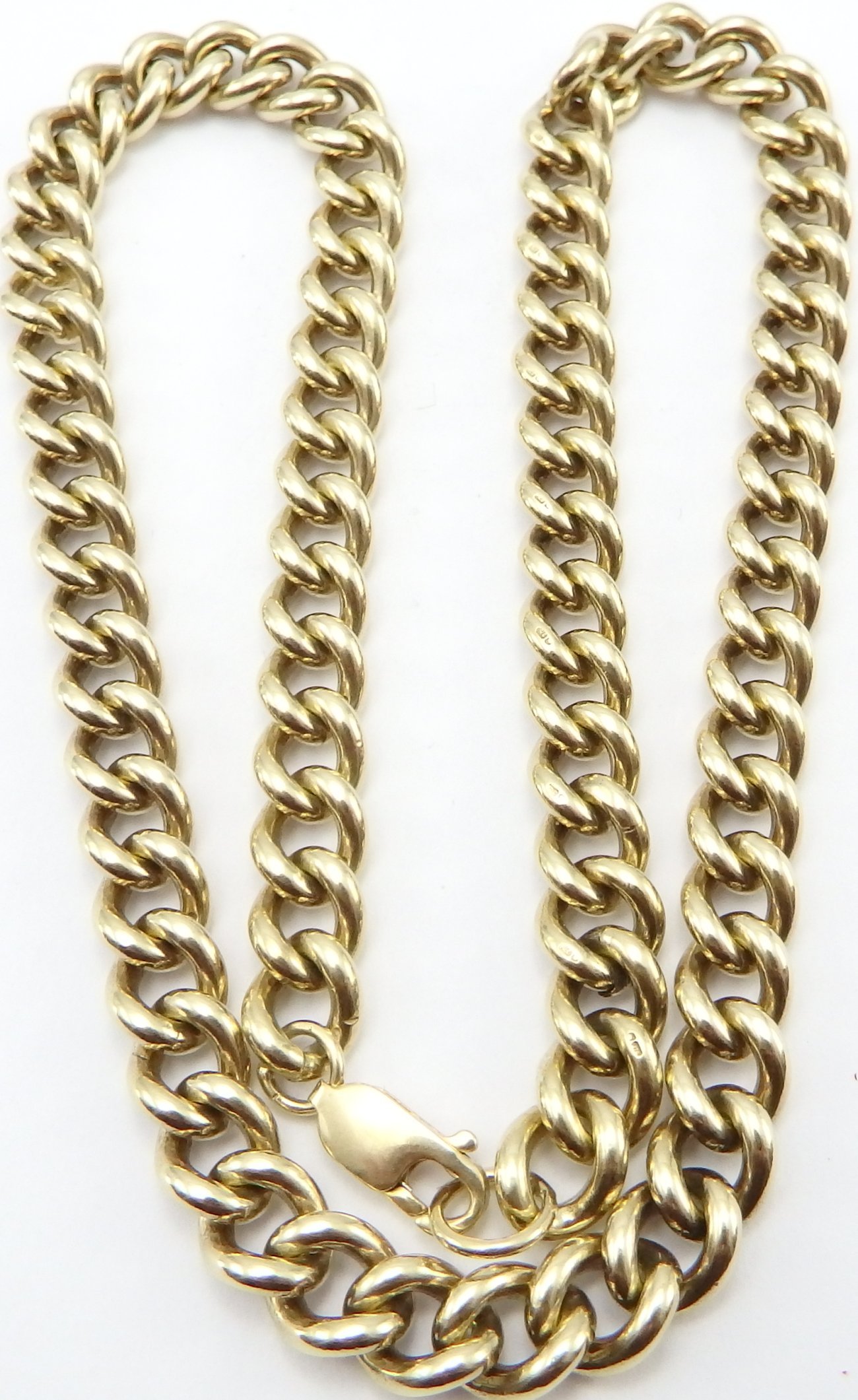 Heavy 9ct solid yellow gold 18 inch long hallmarked neck chain weighs ...