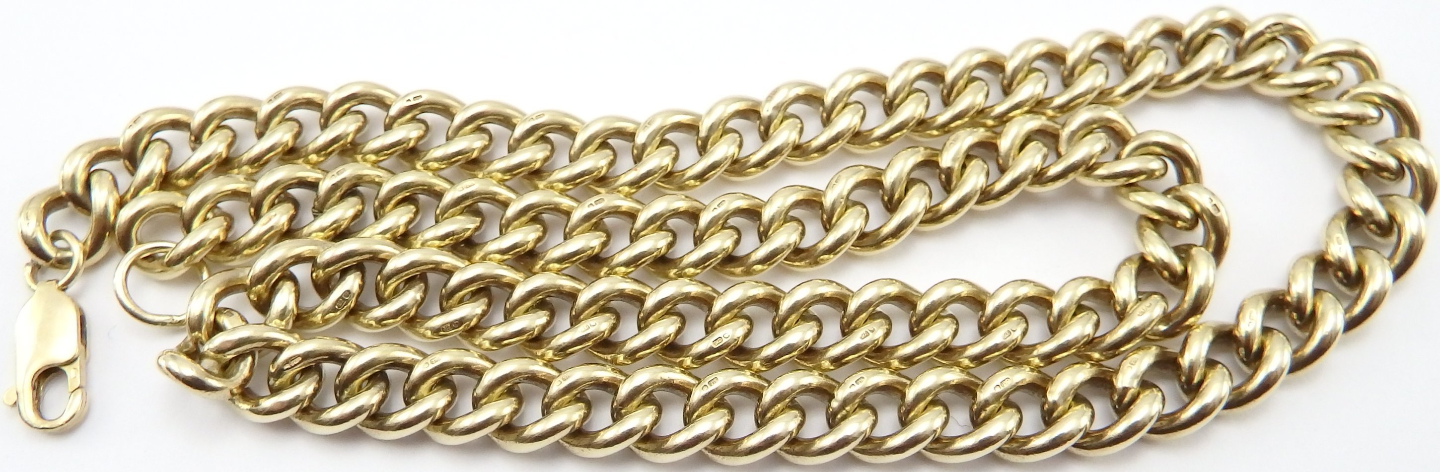 Heavy 9ct solid yellow gold 18 inch long hallmarked neck chain weighs ...