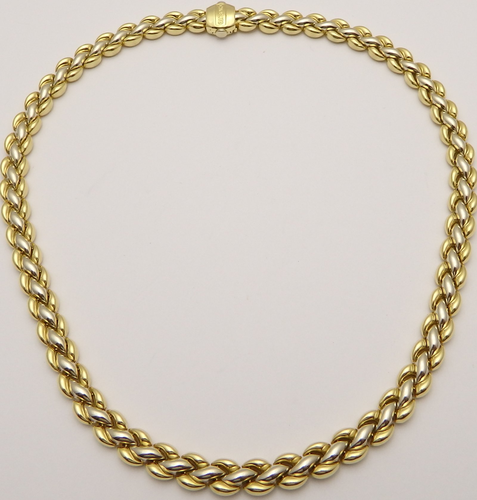 Chimento, Italian Heavy 18ct Bi-Colour gold necklace 17 inches. Weighs ...
